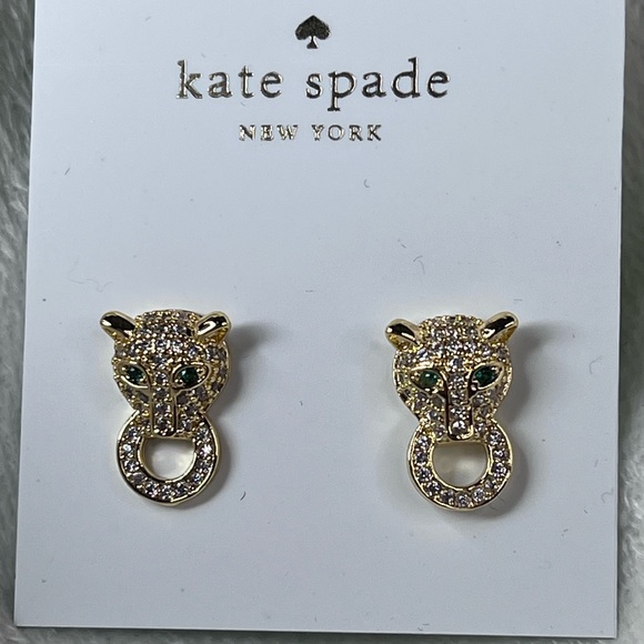 kate spade | Jewelry | Kate Spade Gold Tone Panther Door Knocker Pave ...